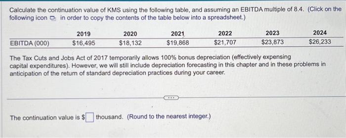 Solved Calculate the continuation value of KMS using the | Chegg.com
