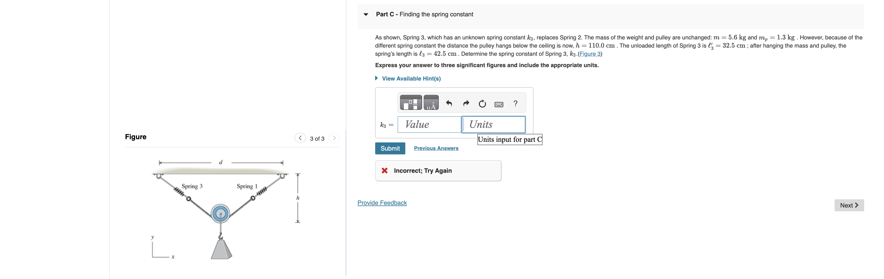 Solved Part C - ﻿Finding the spring constantAs shown, Spring | Chegg.com
