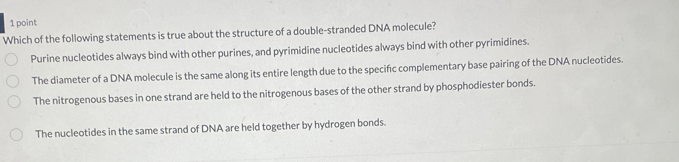 Solved 1 ﻿pointWhich of the following statements is true | Chegg.com