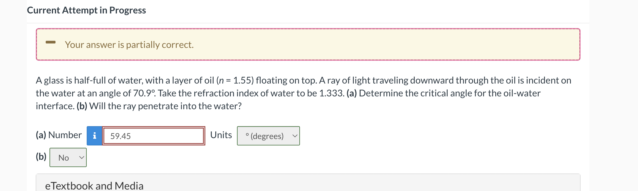 Solved Current Attempt in Progress Your answer is partially | Chegg.com