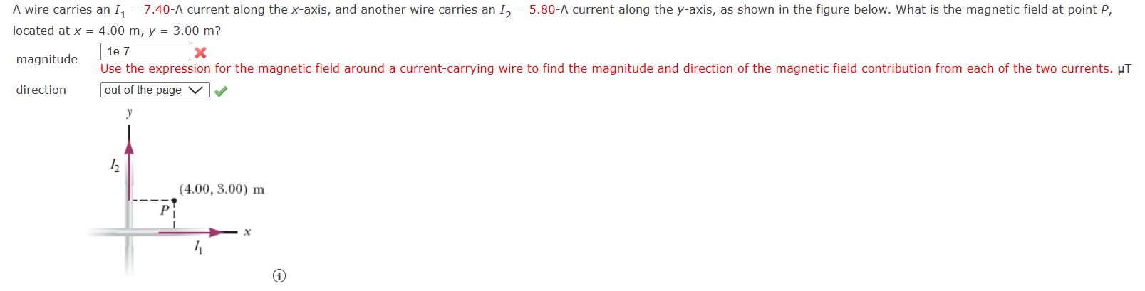 Solved located at x=4.00m,y=3.00m ?magnitude direction out | Chegg.com