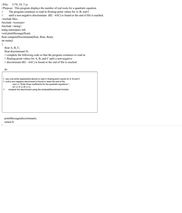 Solved /File: 1170 107.cc /Purpose: This program displays | Chegg.com