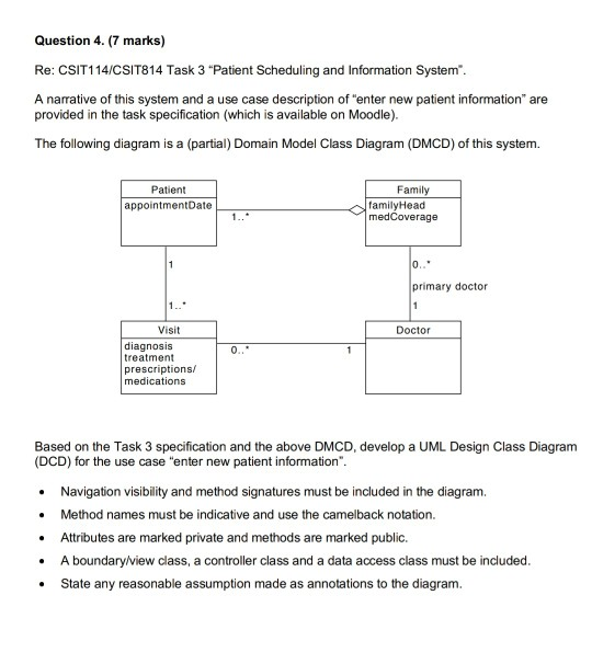 Solved Question 4. (7 marks) Re: CSIT114/CSIT814 Task 3 | Chegg.com