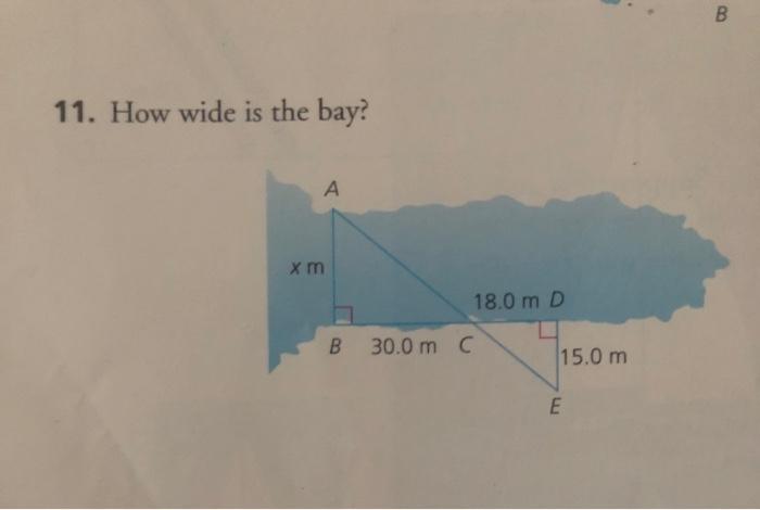 Solved 11. How wide is the bay? | Chegg.com