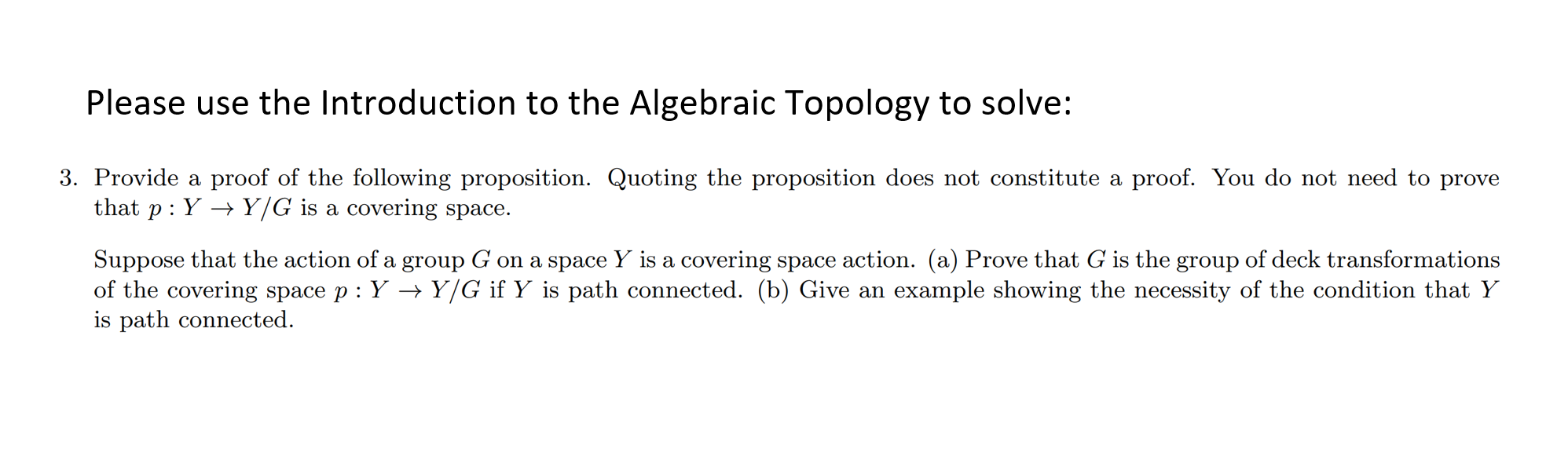 Solved Please use the Introduction to the Algebraic Topology | Chegg.com