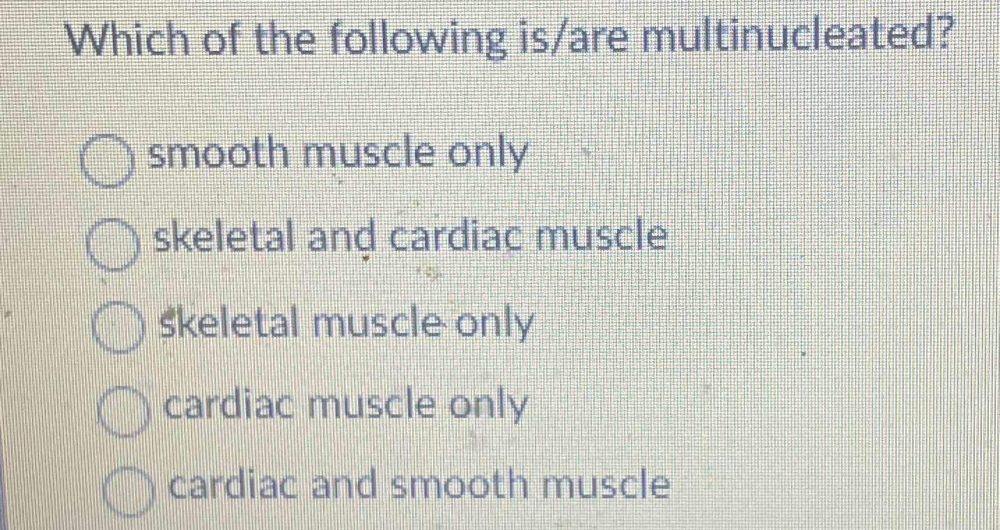 Solved Which of the following is/are multinucleated? | Chegg.com