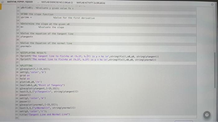 Solved this is MATLAB codes can someone help me thanks a lot | Chegg.com