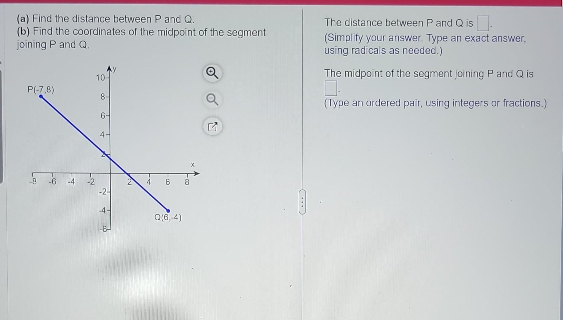 Solved (a) Find the distance between P and Q. (b) Find the | Chegg.com