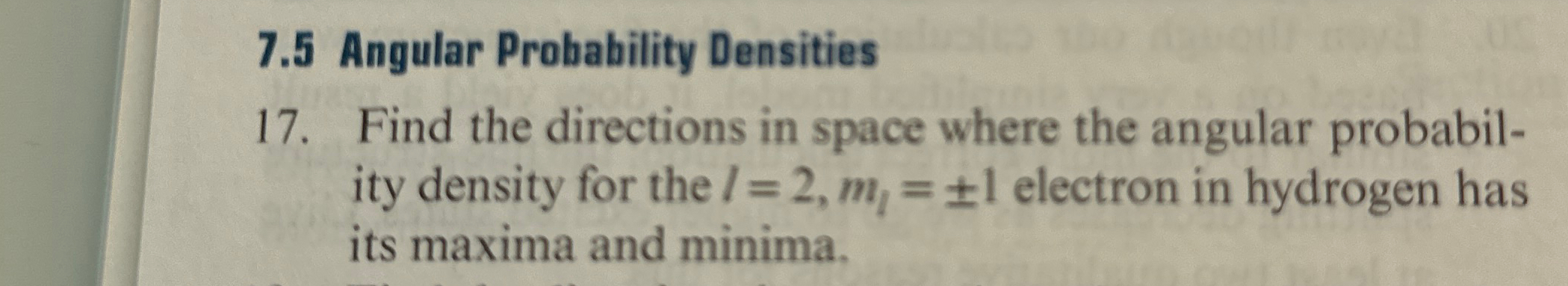 Solved 7.5 ﻿Angular Probability Densities17. ﻿Find the | Chegg.com