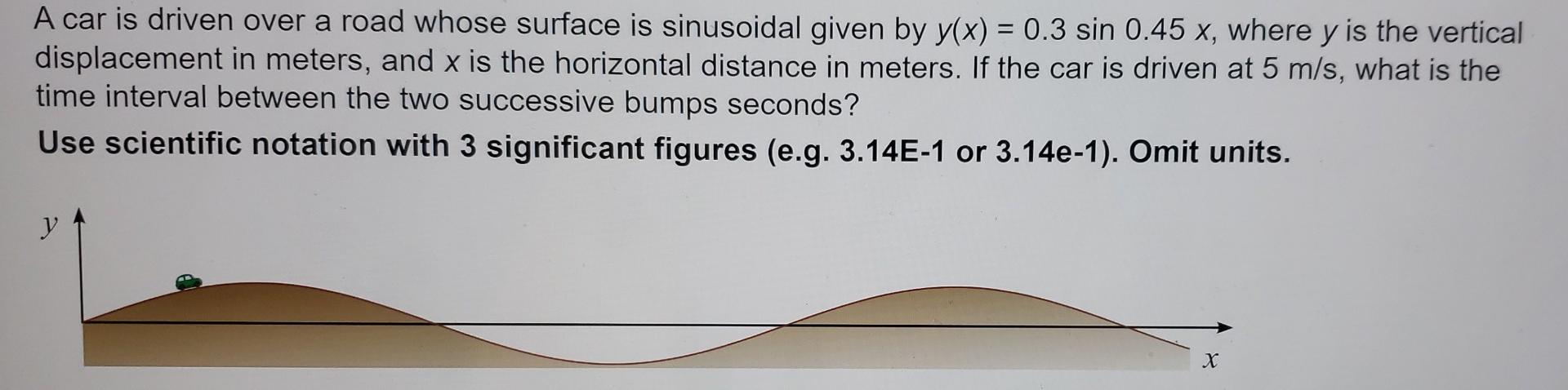 Solved A car is driven over a road whose surface is | Chegg.com