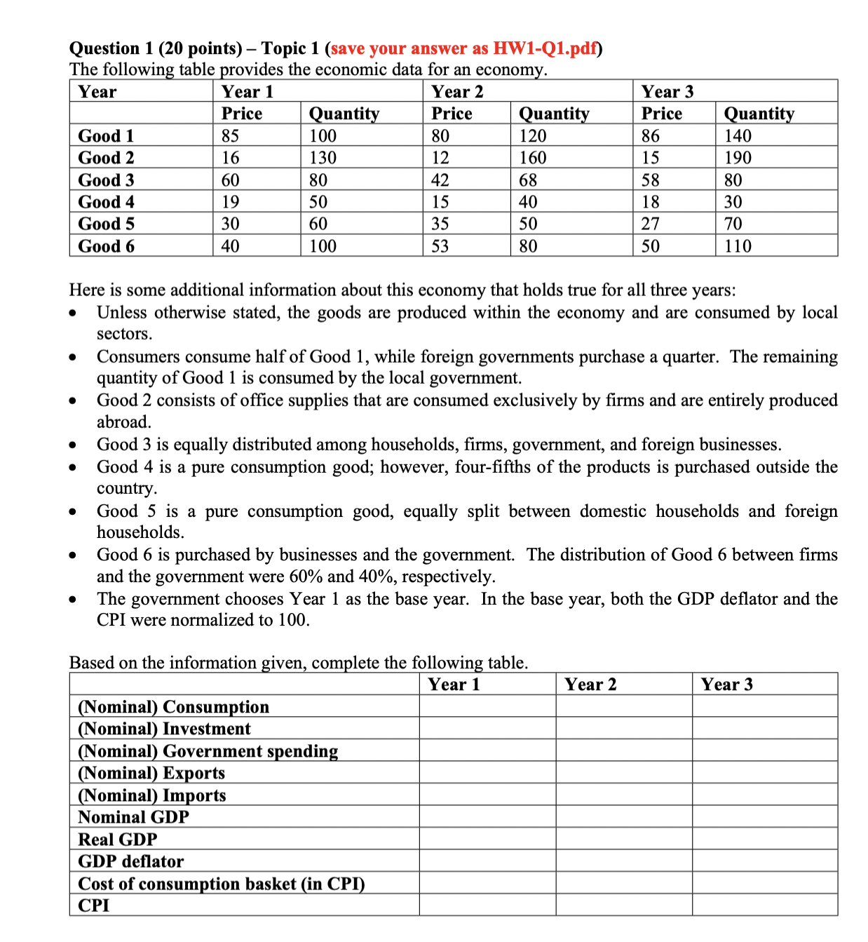 Solved Question 1 (20 ﻿points) - ﻿Topic 1 (save your answer | Chegg.com
