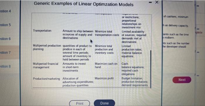 Solved Using the accomparying generic examples of linear | Chegg.com