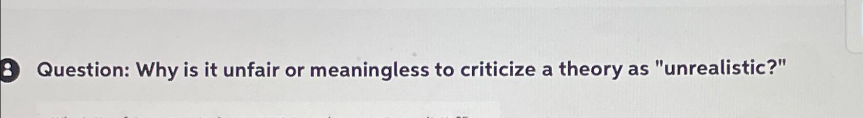 Solved 8 ﻿Question: Why is it unfair or meaningless to | Chegg.com