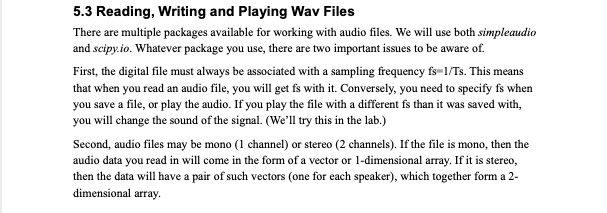 Solved Assignment 3: Working with Sound Files Read Section | Chegg.com
