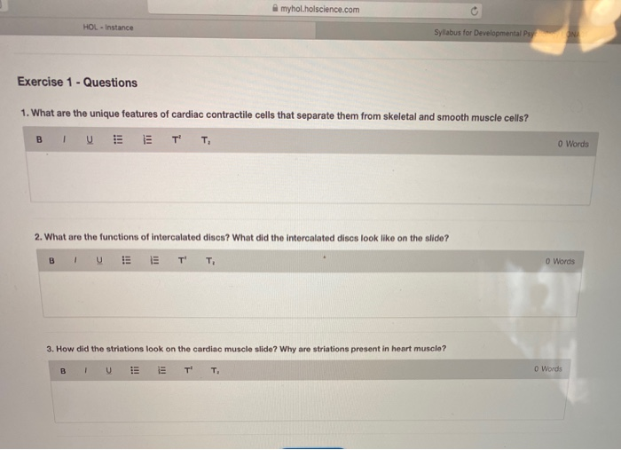 Solved myholholscience.com HOL - Instance Syllabus for | Chegg.com