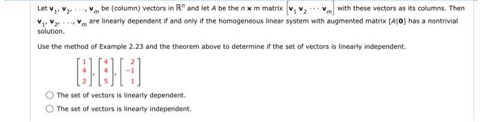 Solved Let v1,v2,…,vm be (column) vectors in Rn and let A be | Chegg.com