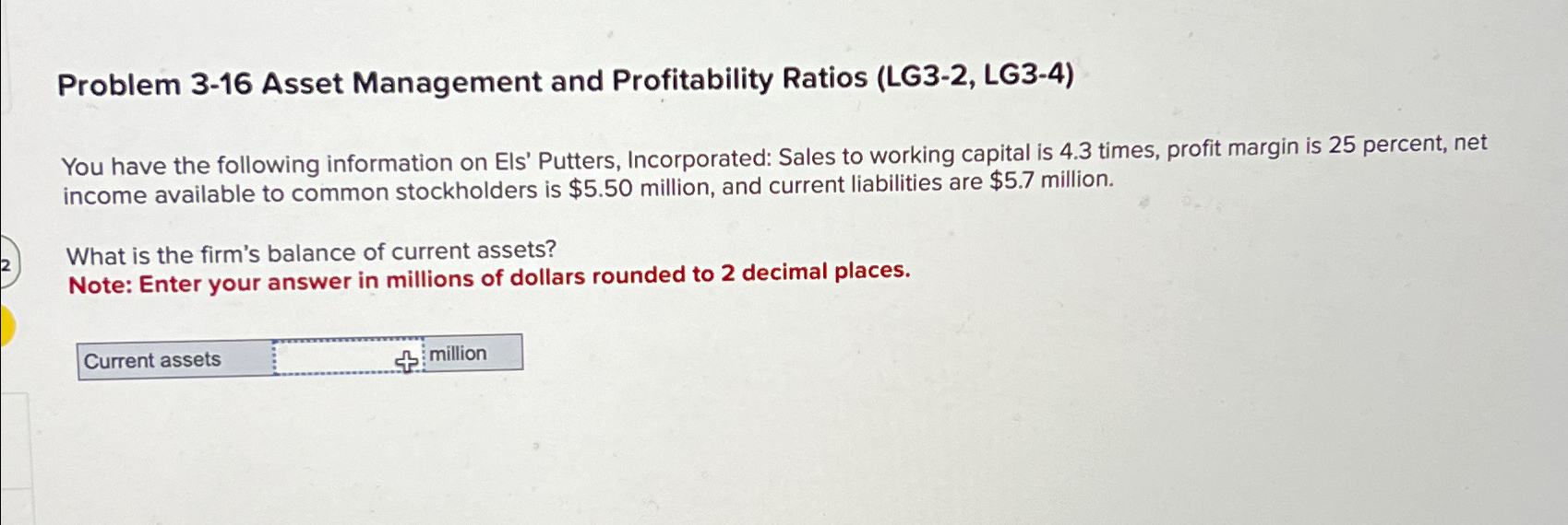 Solved Problem 3-16 ﻿Asset Management and Profitability | Chegg.com