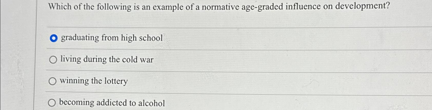 Solved Which of the following is an example of a normative | Chegg.com