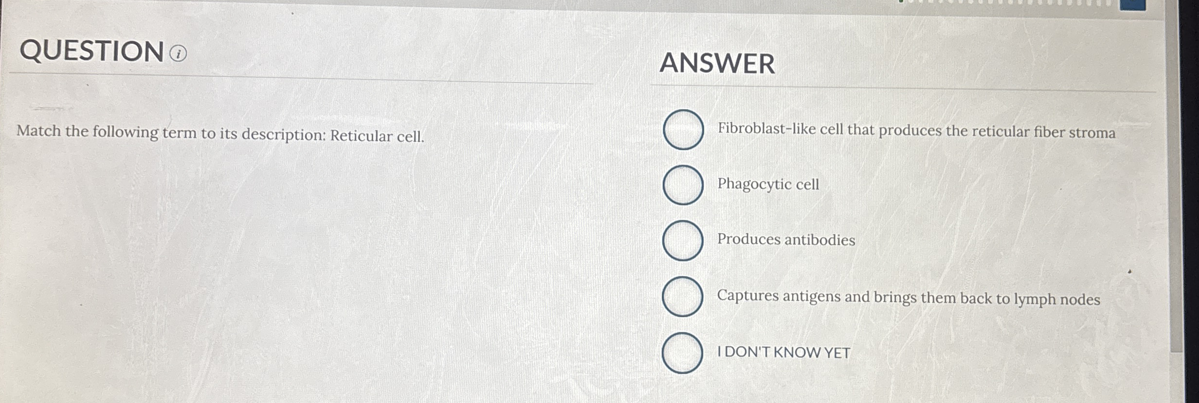 Solved QUESTION °Match the following term to its | Chegg.com