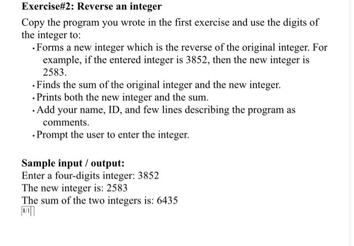 Solved Exercise1 Digitize An Integer Write A Program That 4549