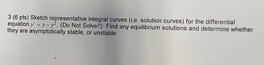 Solved 3 (6 ﻿pts) ﻿Sketch representative integral curves | Chegg.com