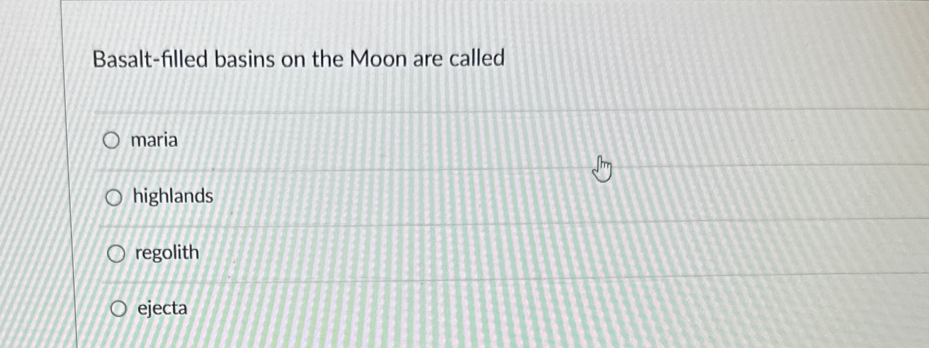 Solved Basalt-filled basins on the Moon are | Chegg.com