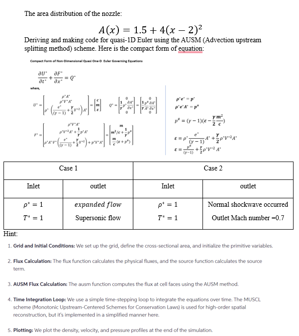 Solved Please help me derivation and make code for quasi 1D | Chegg.com Solved Please help me derivation and make code for quasi 1D | Chegg.com
