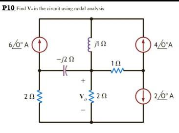Solved P10 Find Vu in the circuit using nodal unalysis. | Chegg.com