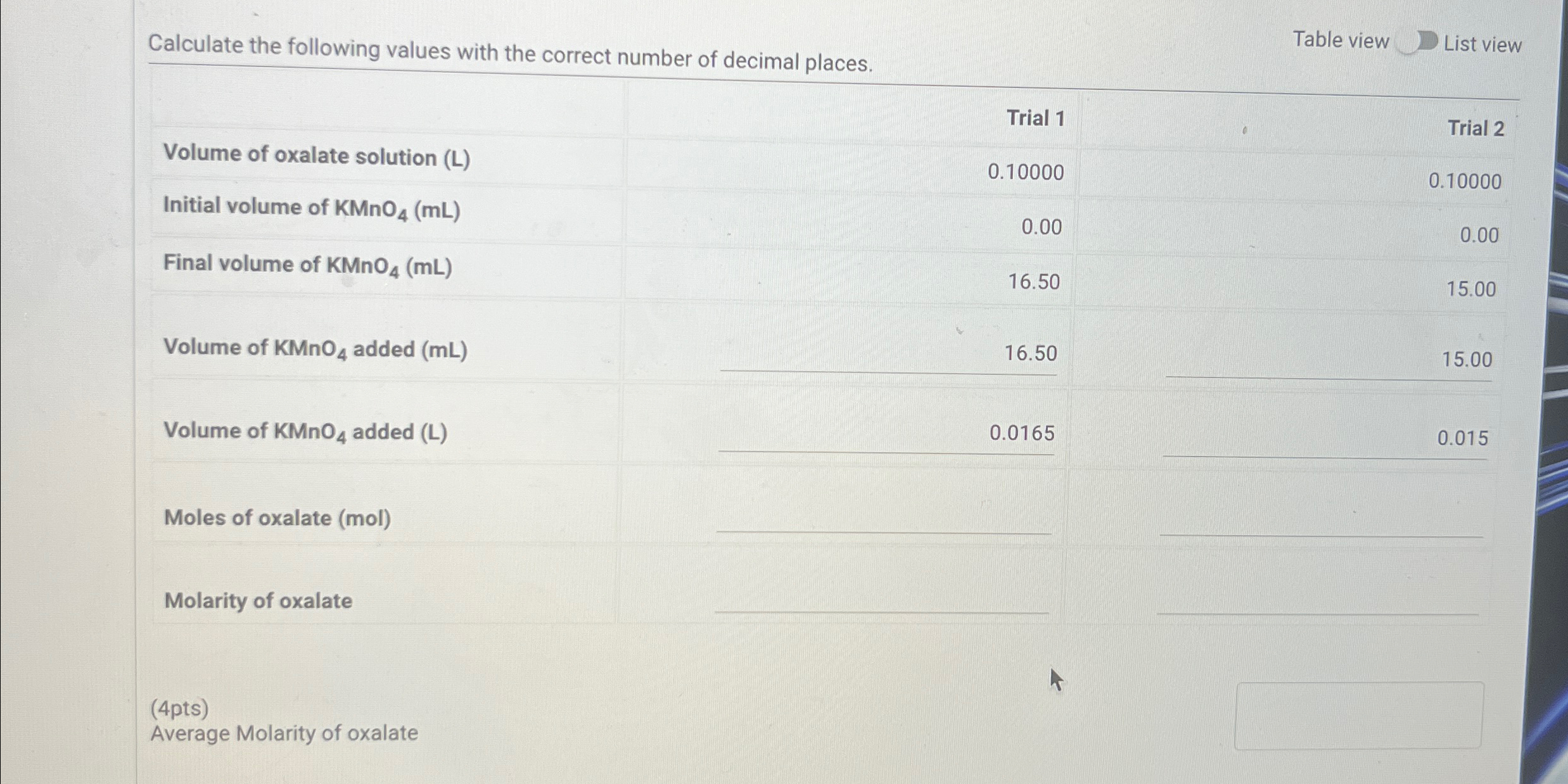 Calculate the following values with the correct | Chegg.com