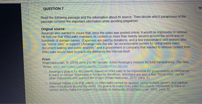 when exact wording of the source is not necessary but | Chegg.com