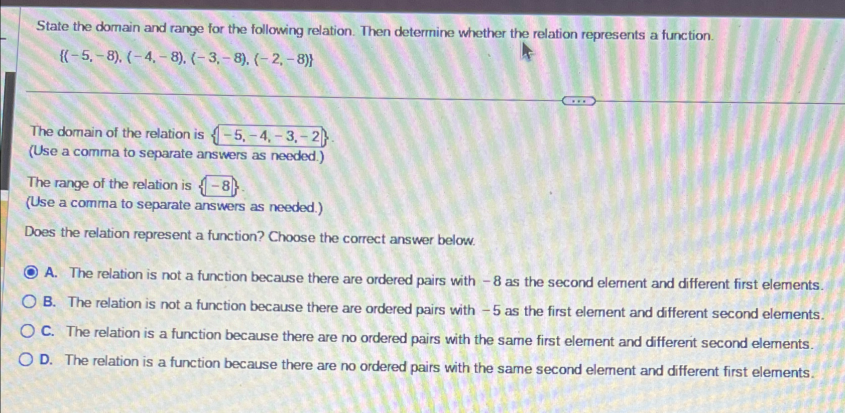 State the domain and range for the following | Chegg.com