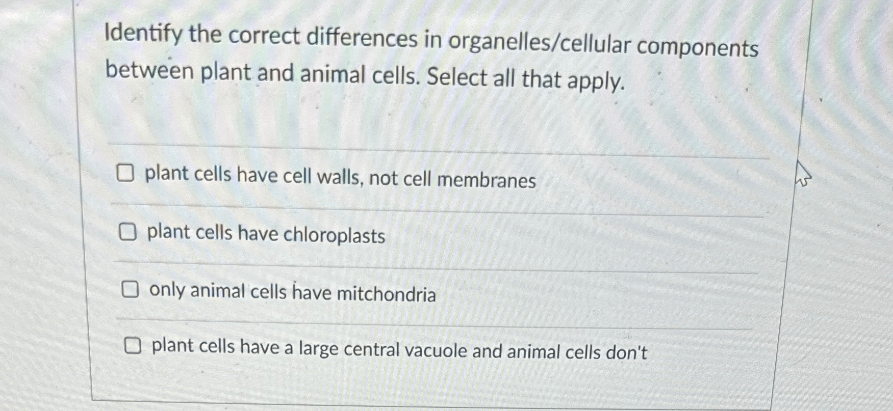 Solved Identify the correct differences in | Chegg.com