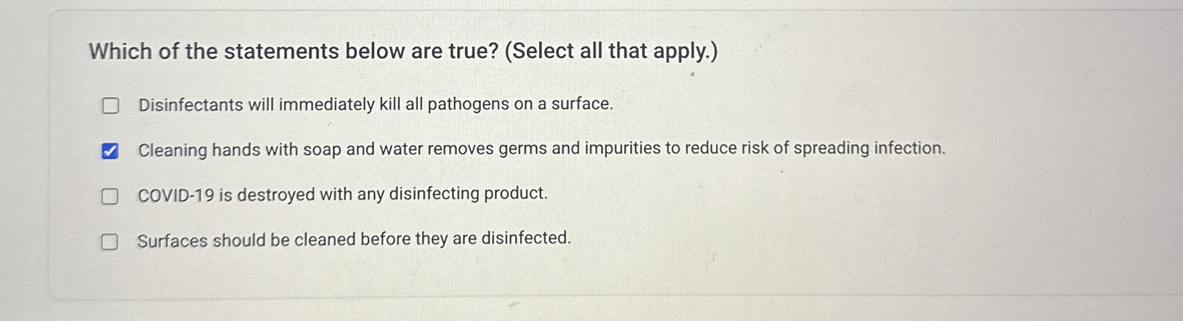 Solved Which of the statements below are true? (Select all | Chegg.com