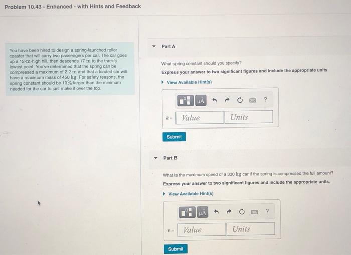 Solved Problem 10.43 - Enhanced - with Hints and Feedback | Chegg.com