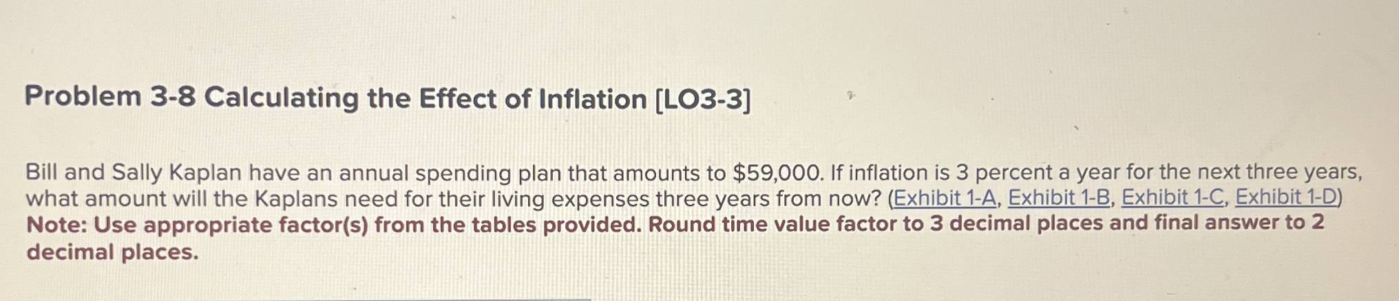 Solved Problem 3-8 ﻿Calculating the Effect of Inflation | Chegg.com