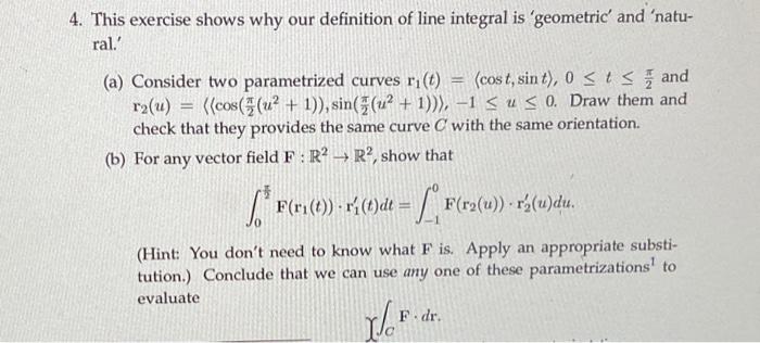 Solved This exercise shows why our definition of line | Chegg.com
