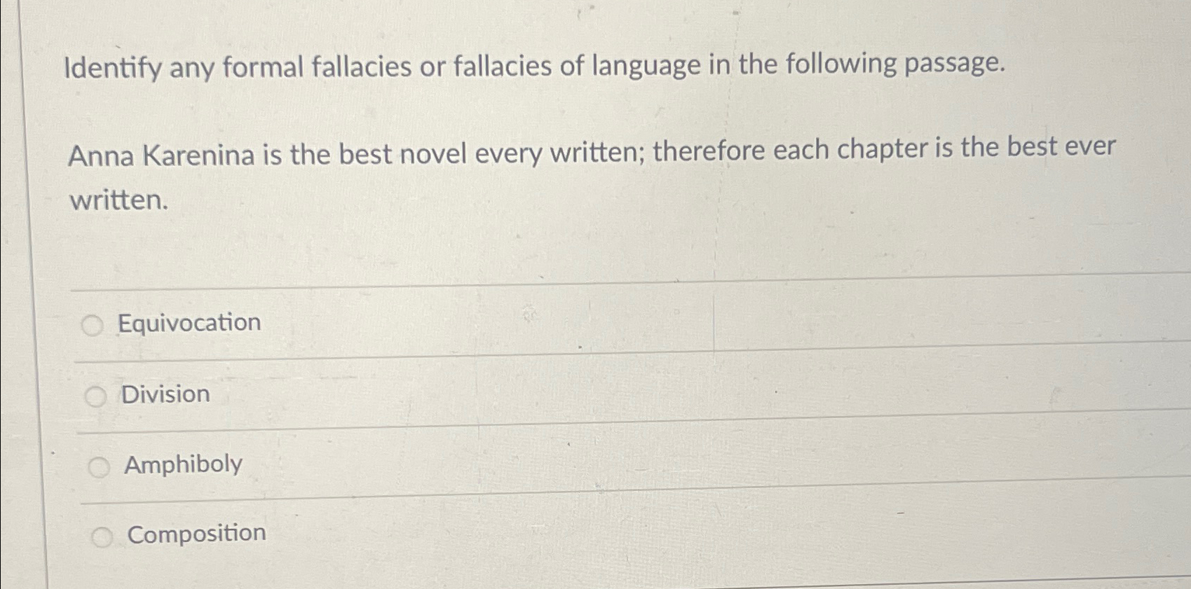 Solved Identify any formal fallacies or fallacies of | Chegg.com