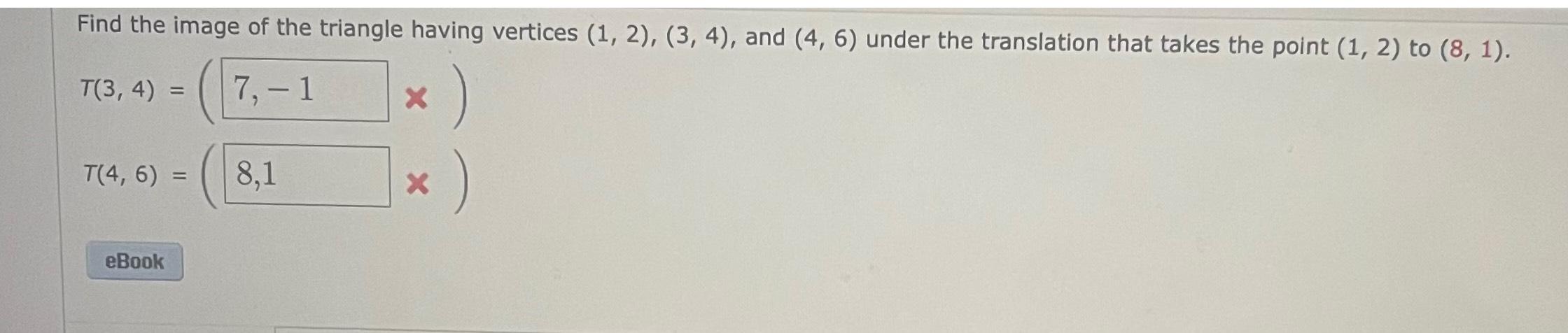 Solved Find the image of the triangle having vertices | Chegg.com