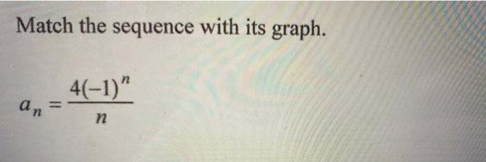 Solved Match the sequence with its graph. 4(-1)" an n | Chegg.com