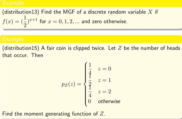 Solved (distribution13) Find the MGF of a discrete random | Chegg.com
