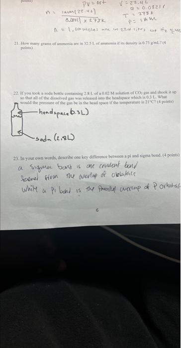 Solved prints) 22. If you took a soda botile containing 2. | Chegg.com