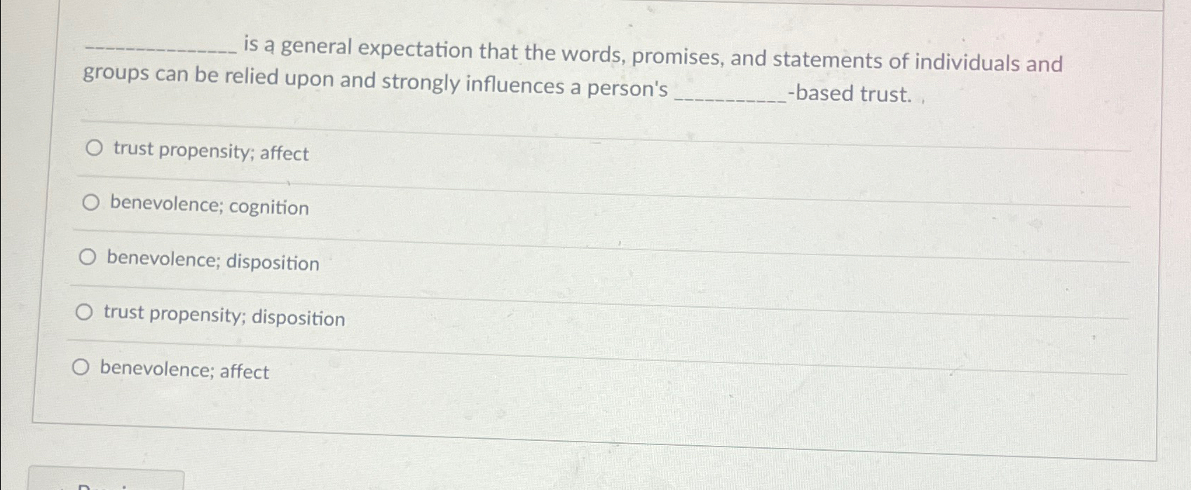 Solved is a general expectation that the words, promises, | Chegg.com