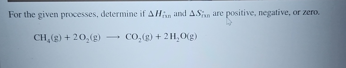 Solved For the given processes, determine if ΔHr×n° ﻿and | Chegg.com