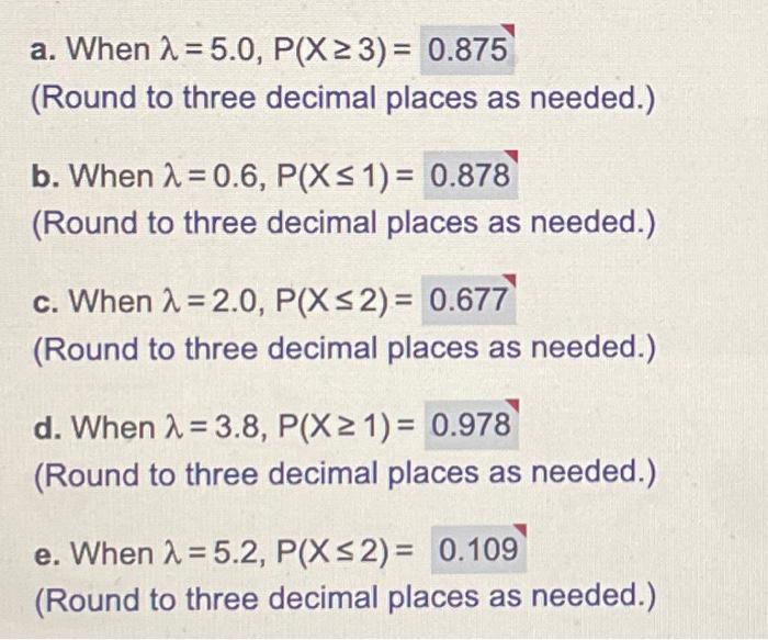 Solved Assume a Poisson distribution. Find the following | Chegg.com