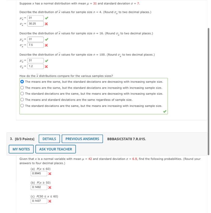 Solved Suppose x has a normal distribution with mean μ=31 | Chegg.com