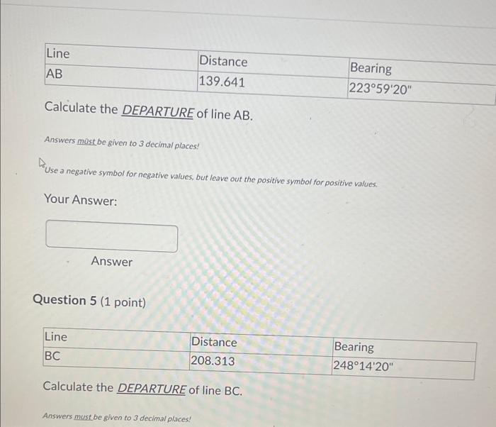 Solved - Latitudes and Departures Calculate the LATITUDE of | Chegg.com