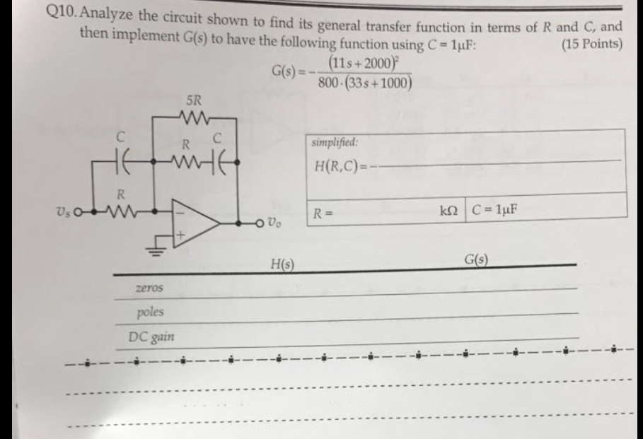 Solved Q10.Analyze the circuit shown to find its general | Chegg.com