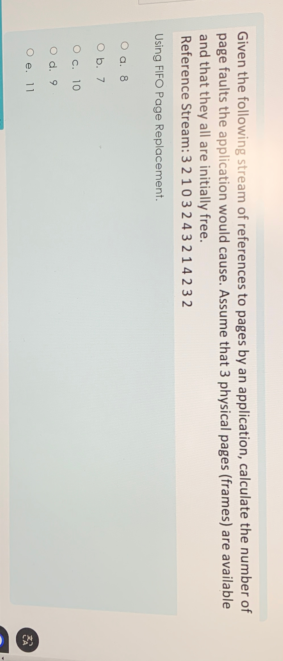 Solved Given the following stream of references to pages by | Chegg.com