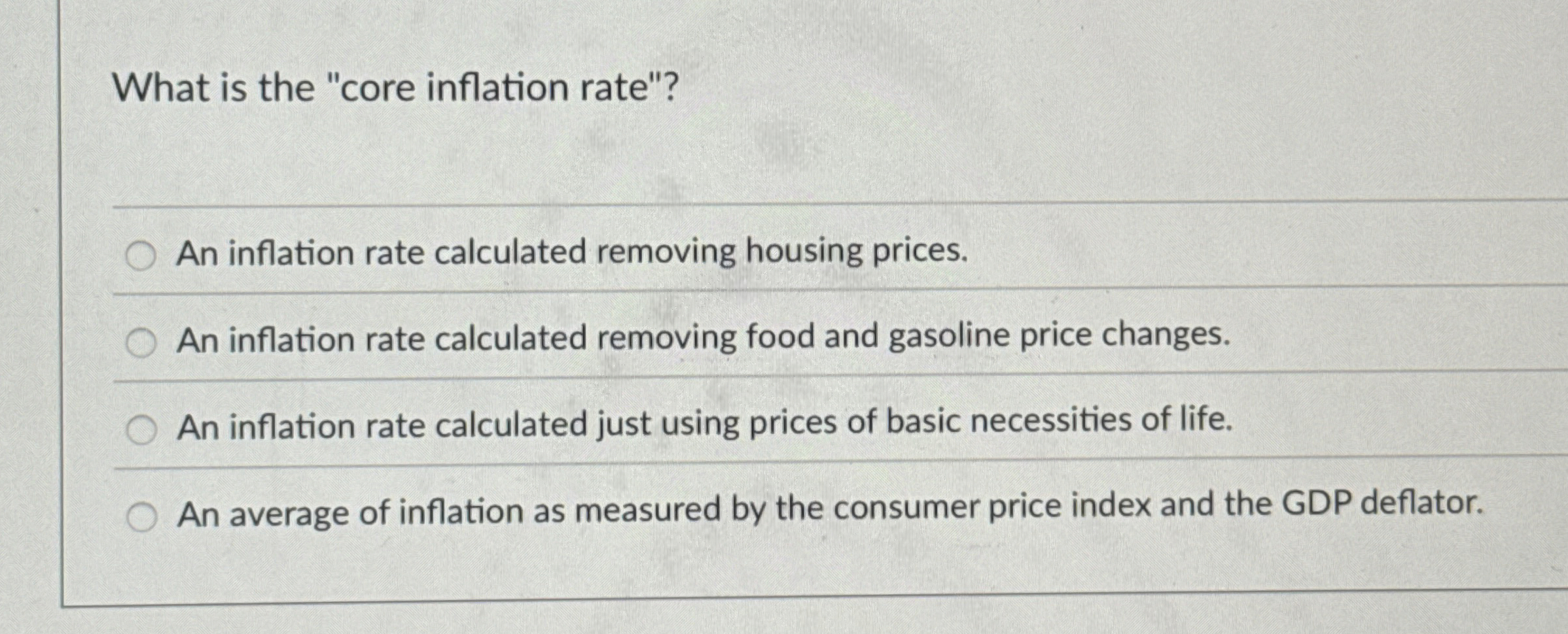 Solved What is the "core inflation rate"?An inflation rate | Chegg.com