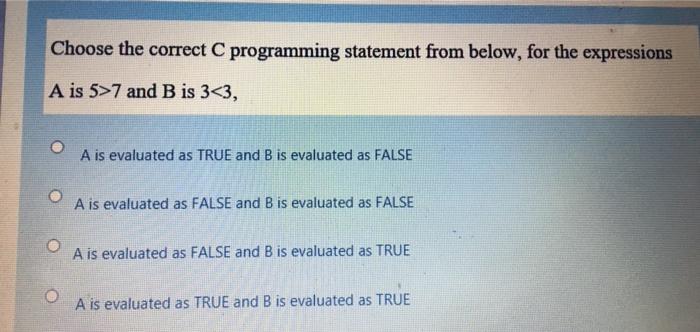 Solved Choose The Correct C Programming Statement From 2156